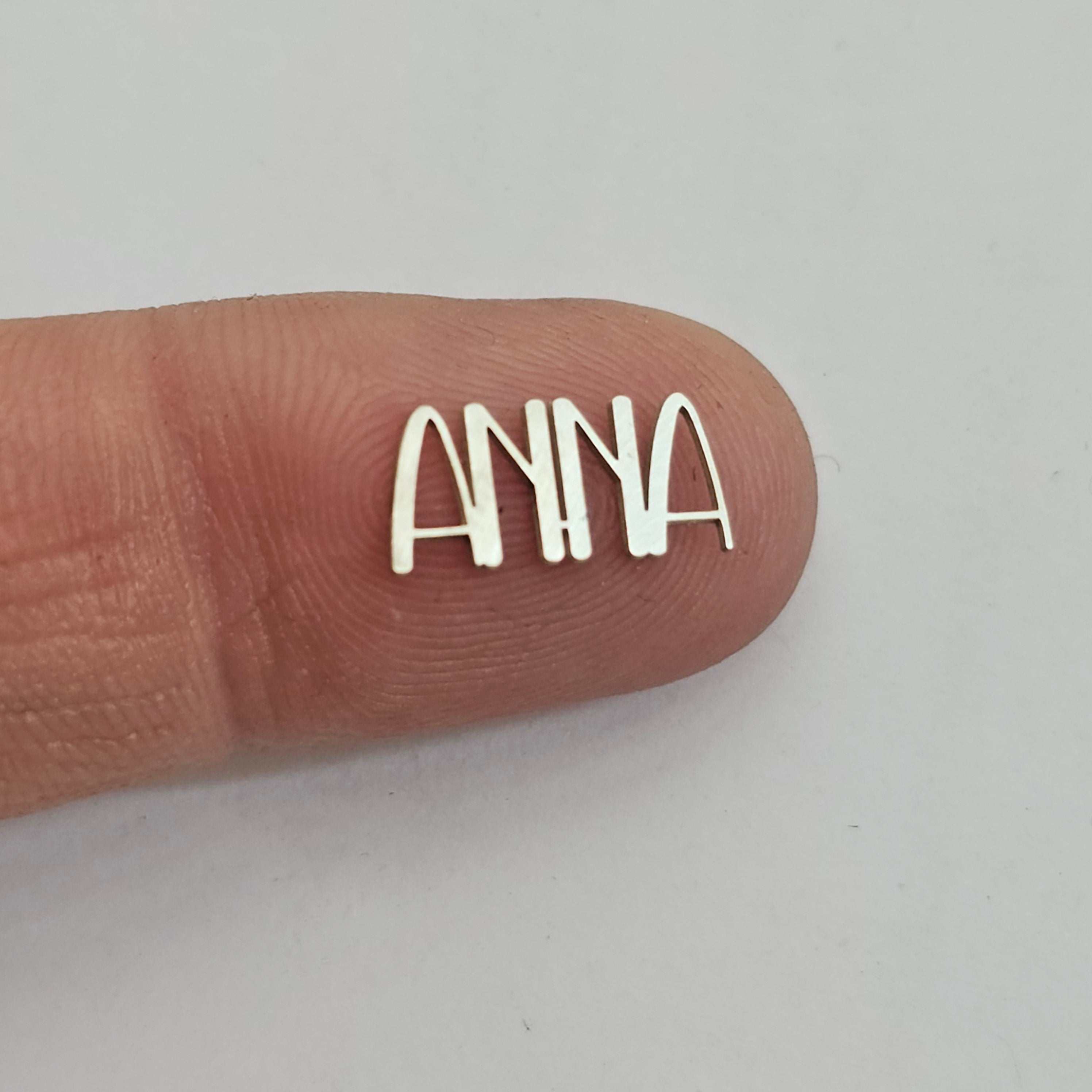 Sterling silver Name Cut out, Connected letters, word components, Sold ...